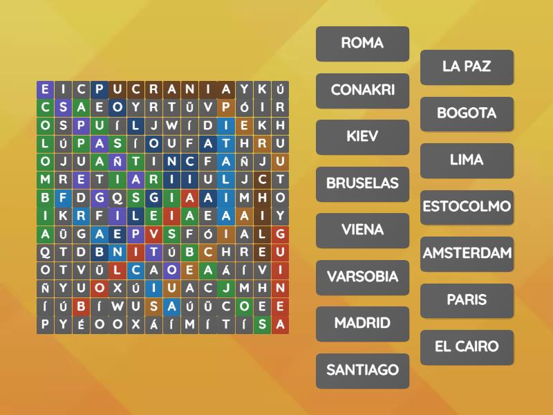 PAISES DEL MUNDO - Wordsearch