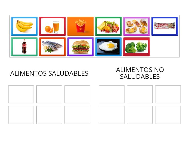 Alimentos Saludables Y No Saludables Group Sort