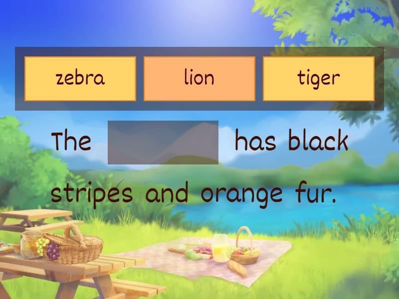 Wild animals - Complete the sentence