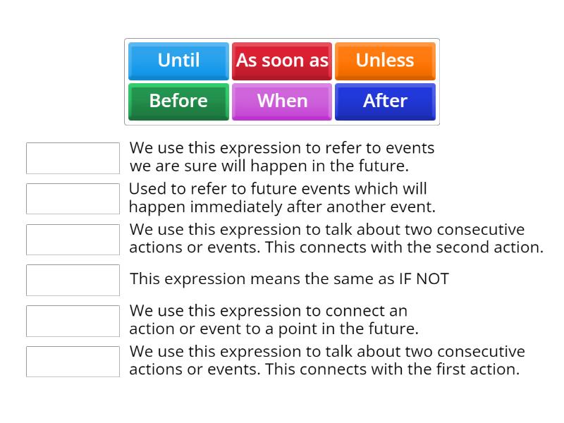 Upper Intermediate Unit 4 Future Time Phrases - Match up