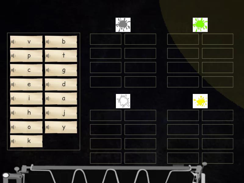послушай название буквы - с каким цветом оно рифмуется? KB2 (не все буквы) - Group sort