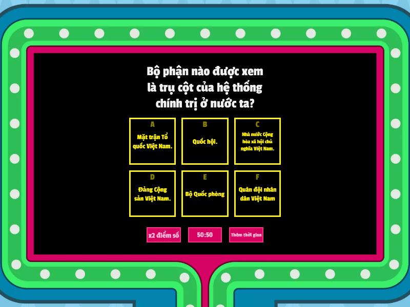 Hệ thống chính trị Việt Nam - Gameshow quiz