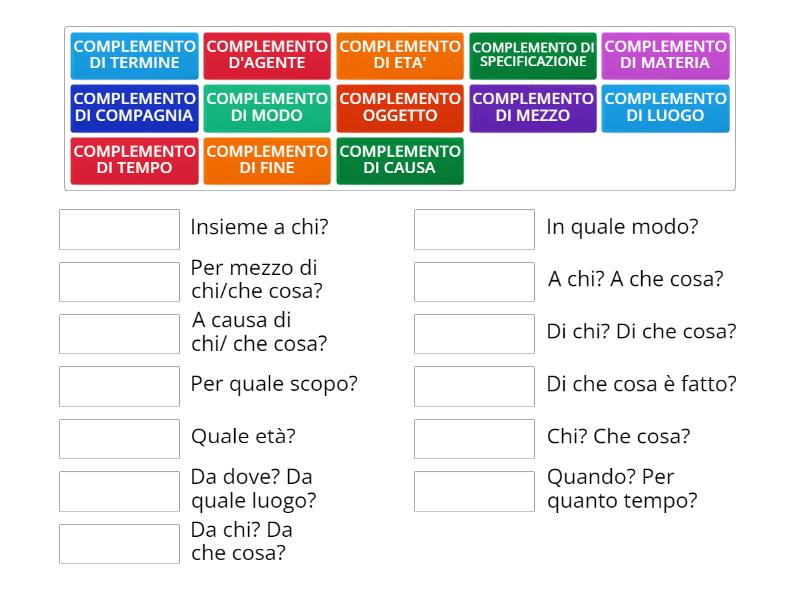 COMPLEMENTI - Match up
