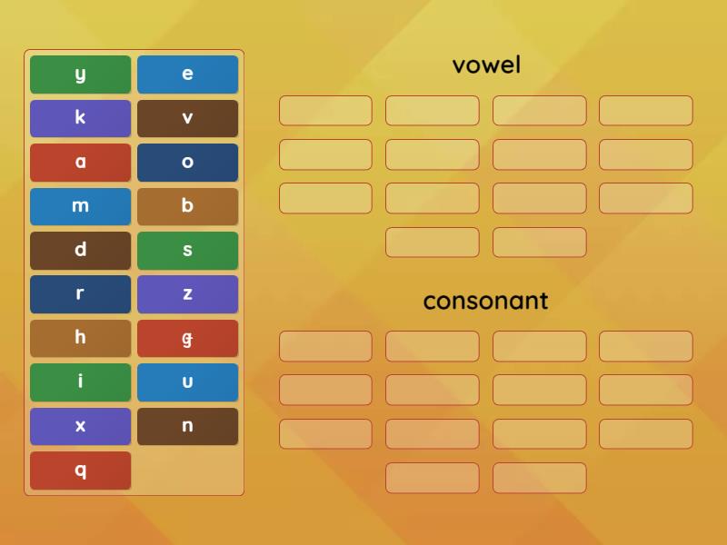 consonants and vowels - Group sort