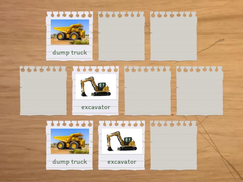 Construction Vehicle Match - Matching pairs