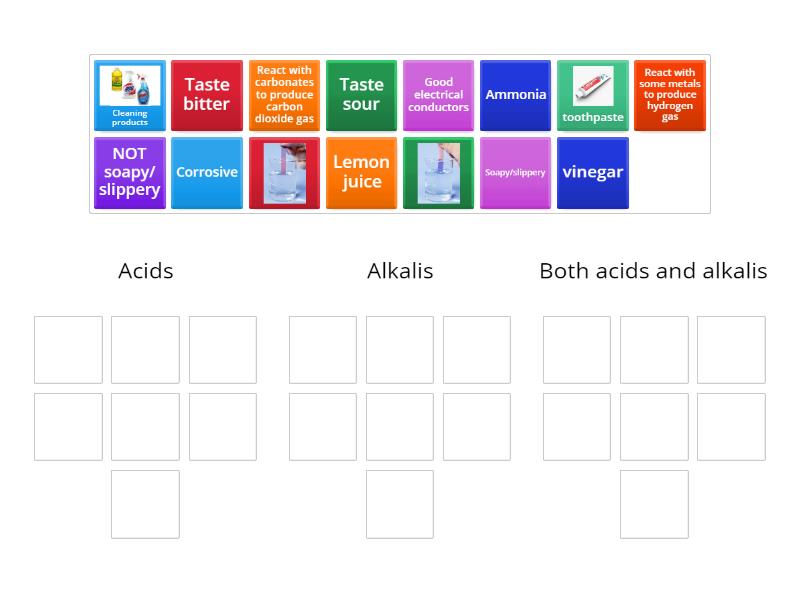 Acids and alkalis - Group sort