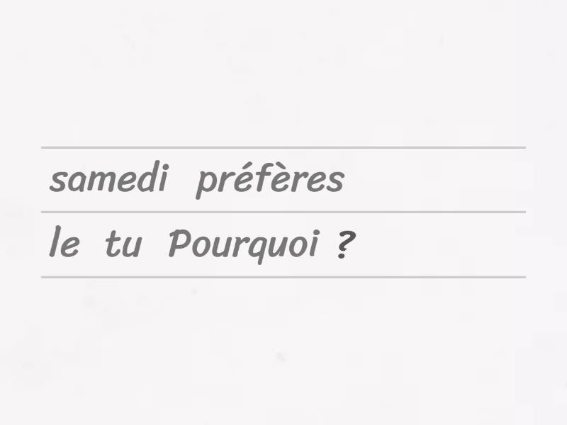 Pourquoi? / Parce que... / Parce qu'... - Unjumble