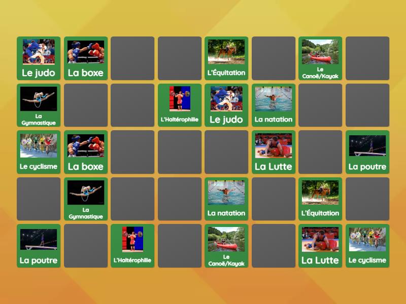 Les sports des jeux olympiques - Matching pairs
