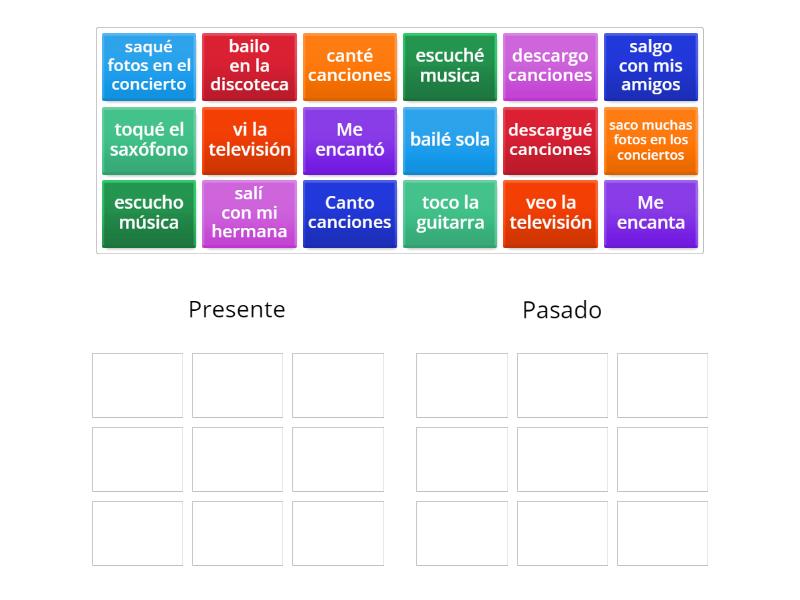 ¿Presente o pasado? Musica - Group sort