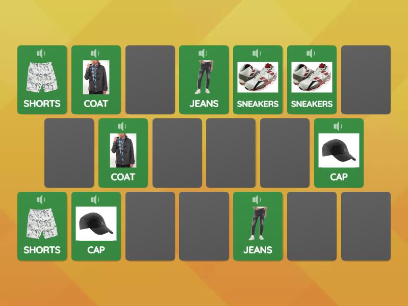 Memory game - Clothes 2 -Jag - Parejas