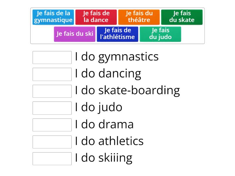 French sports - faire - Match up