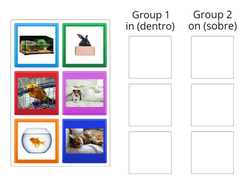 in, on preposition - Group sort
