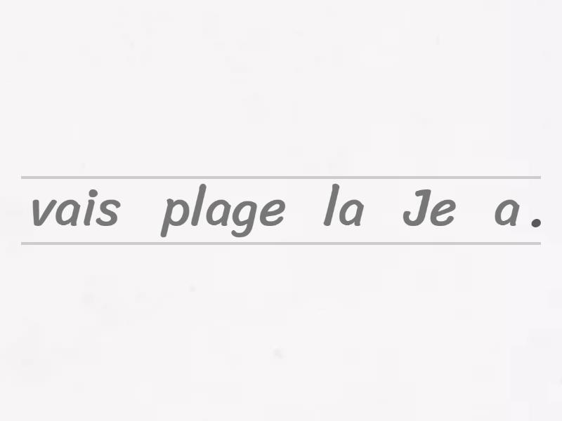Activites d'ete (CEFR A1, level 1) - Reordenar