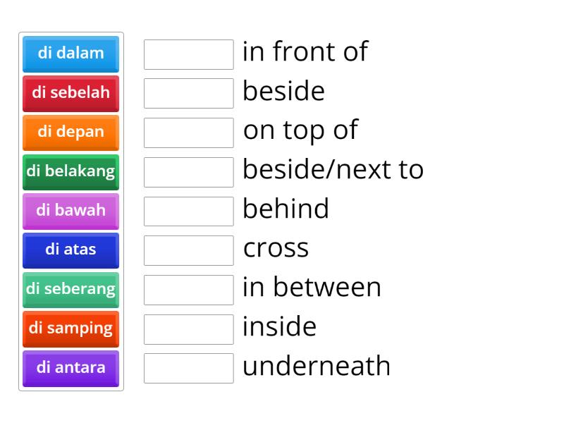 Preposisi - Preposition - Match up