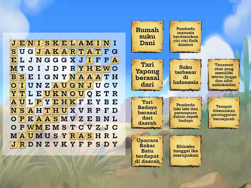 Soal PPKn kelas 7 - Wordsearch