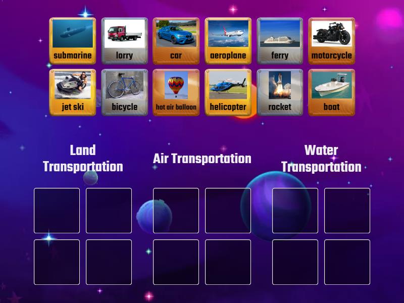 Modes of Transportation - Group sort