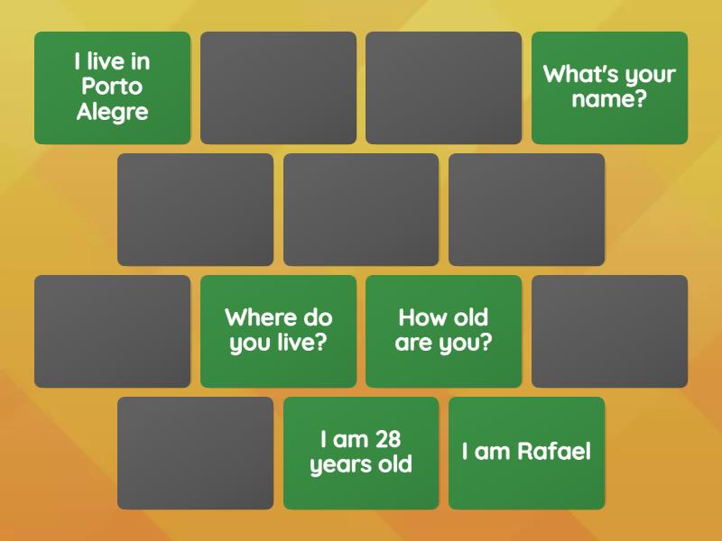 Introducing yourself - Matching pairs