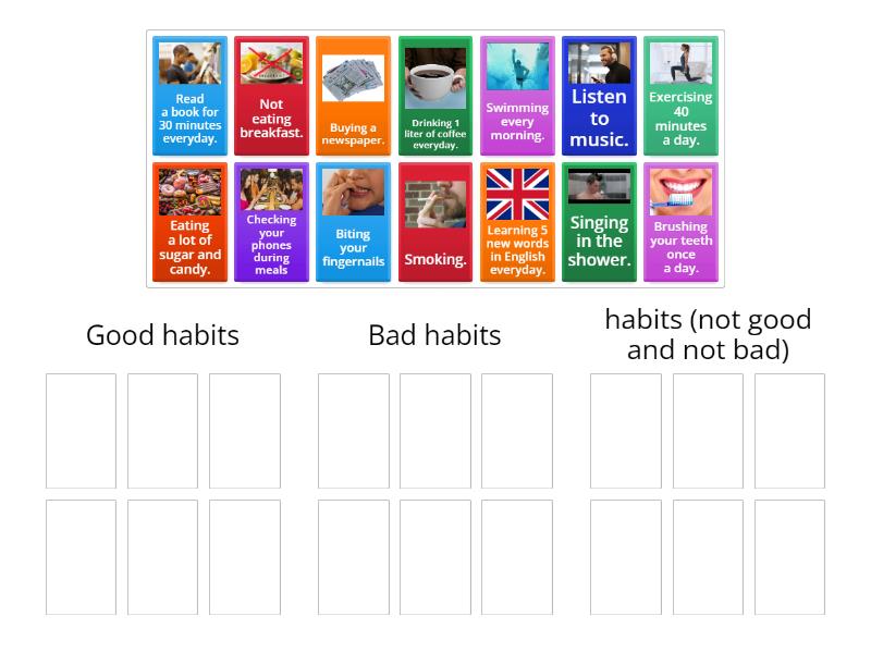 The good, the bad and the normal habits. - Group sort