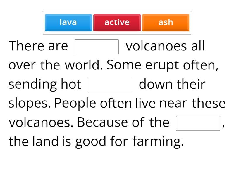 Volcanoes - Complete the sentence