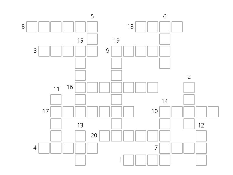 Mots Croisés: Les parties du corps - Crossword