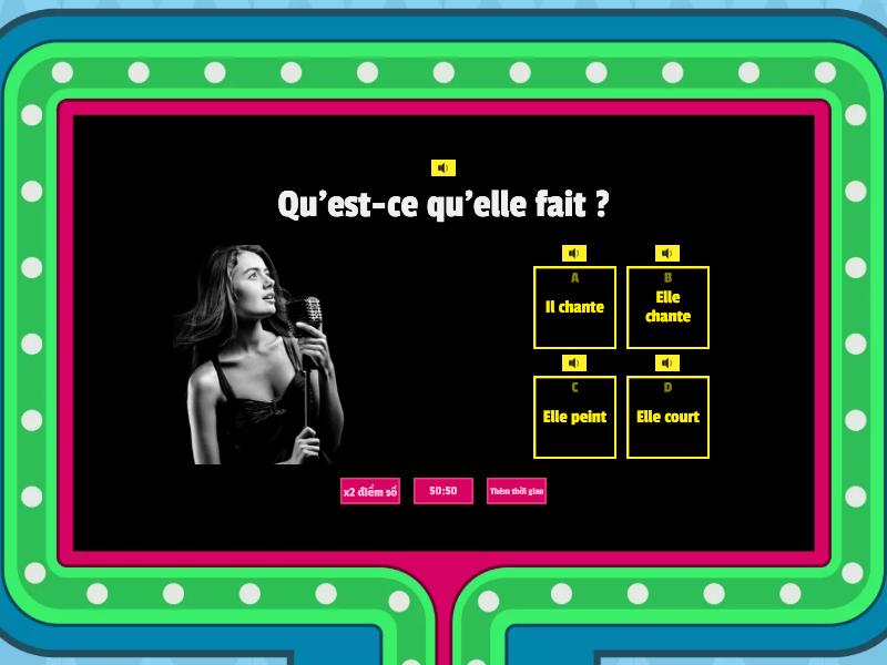 Qu'est-ce qu'il fait ? Qu'est-ce qu'elle fait ? - 5 cinq - Gameshow quiz