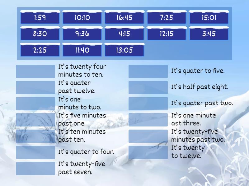 Time Warm-up - Match up