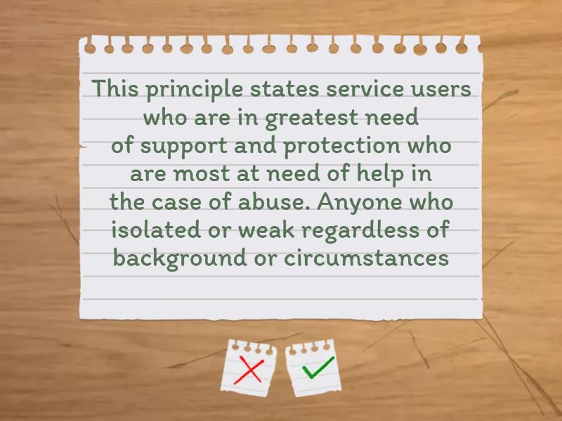 Principles of Safeguarding - Flash cards