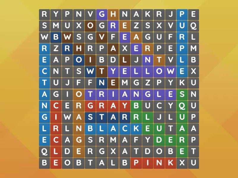 Shapes and colors - Wordsearch