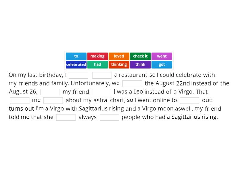 2 zodiac signs - Missing word