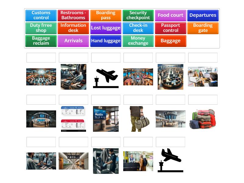 VISUAL ENGLISH 6 - UNIT13 - AT THE AIRPORT - Match up