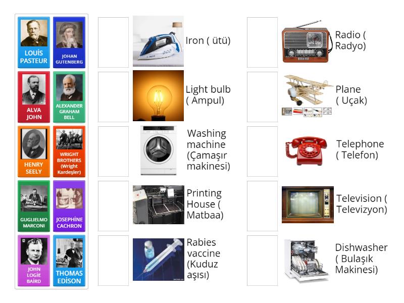 Scientists and their inventions - Match up