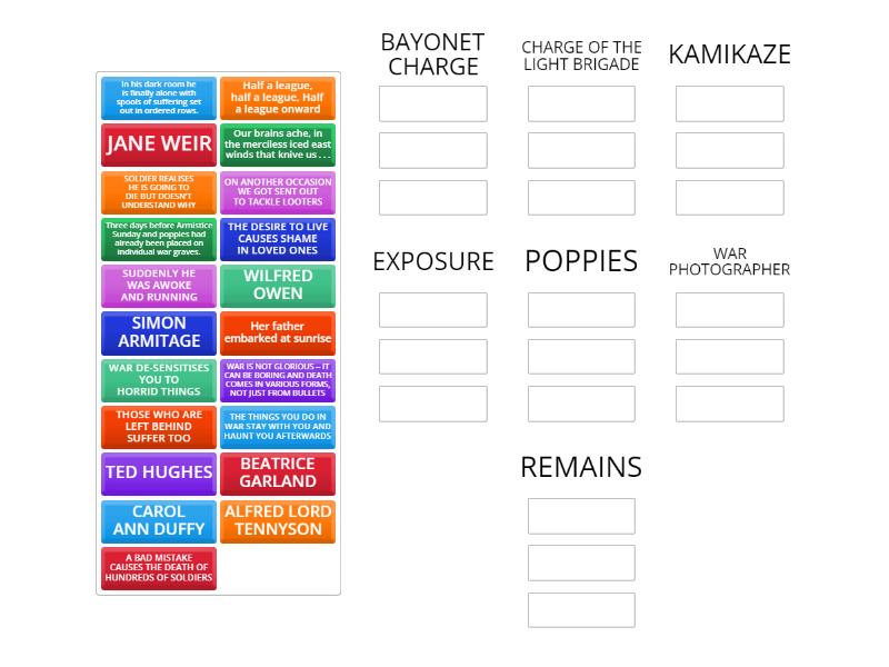 FIND THE POET, SYNOPSIS AND FIRST LINE FOR EACH POEM - Group sort