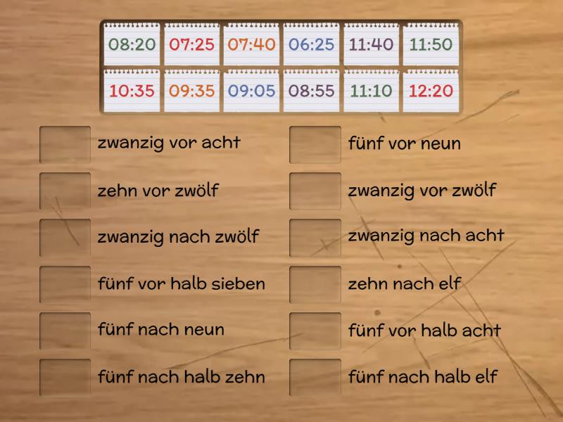 A1 L08 Uhrzeit üben - It's a Match