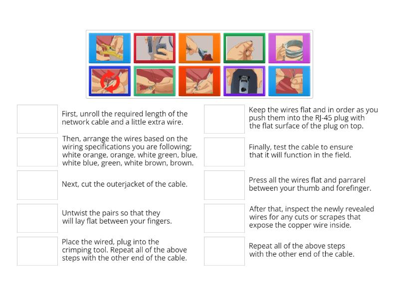 HOW TO MAKE A NETWORK CABLE - Match up