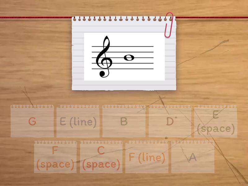 Treble Clef Note Names Match - Find the match