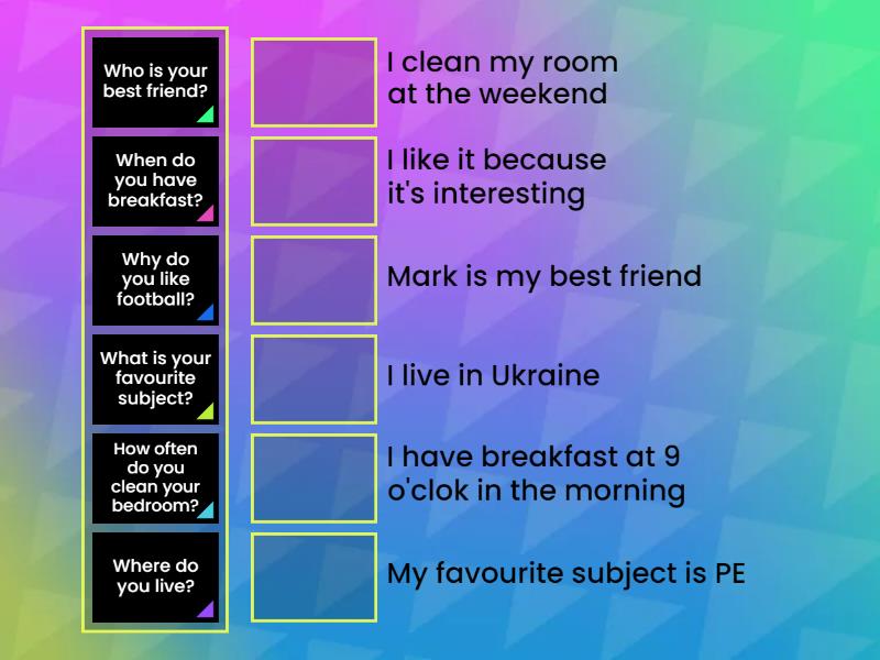 NUS Question Words 3 - Une las parejas