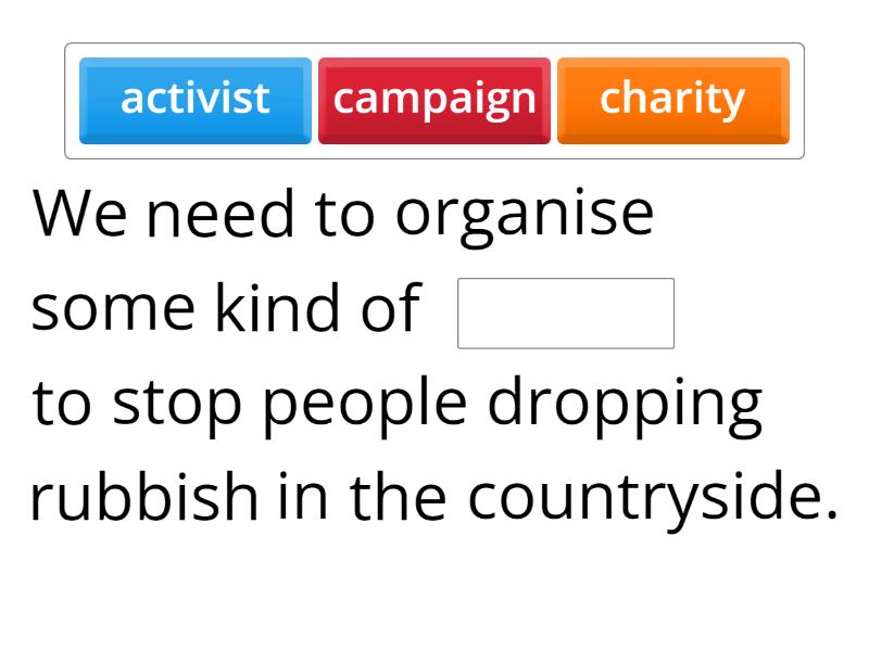 Environmental problems - Complete the sentence