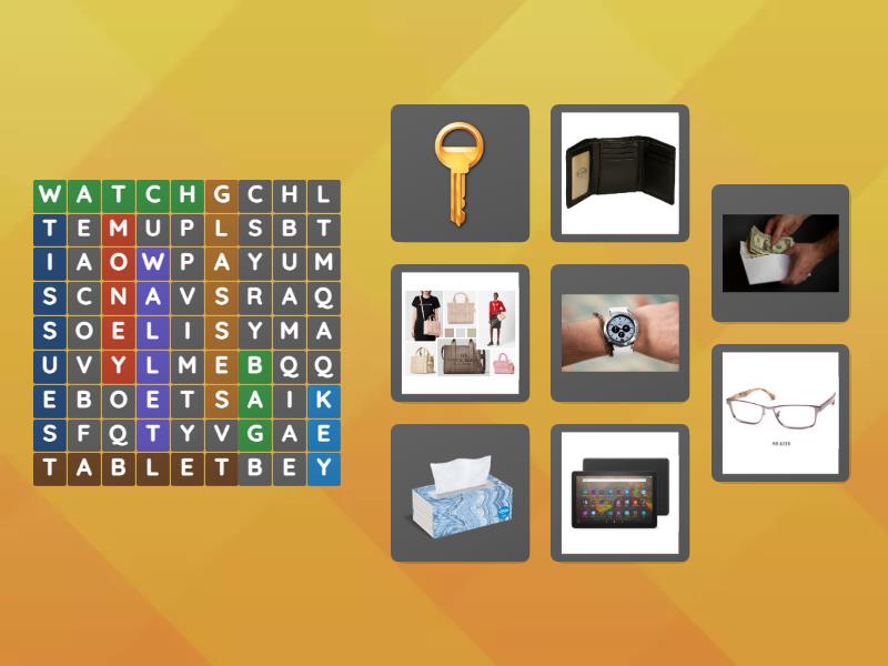 Personal things (family and friends 1, addition to Unit 7) - Wordsearch