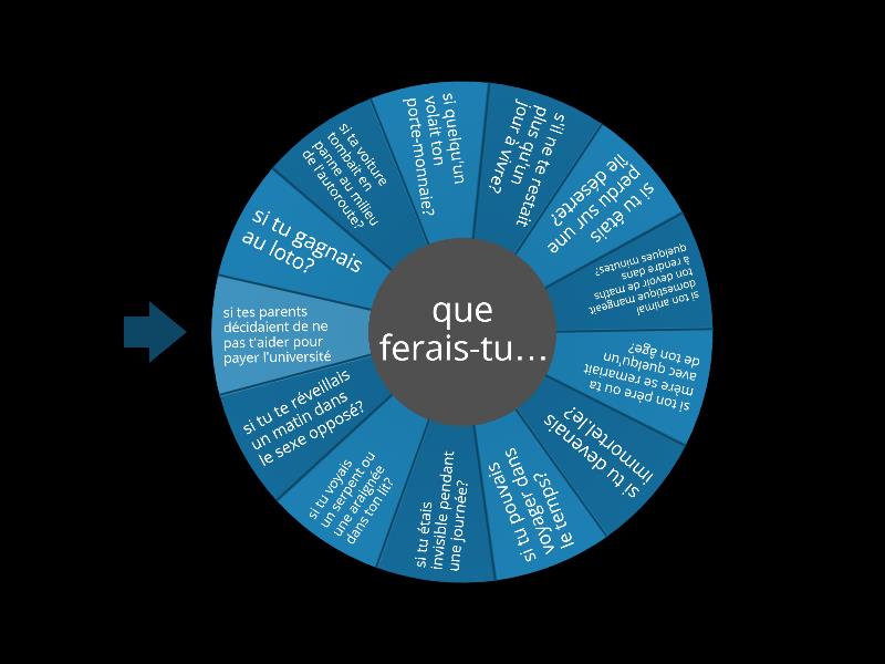le conditionnel, l'hypothèse - Spin the wheel