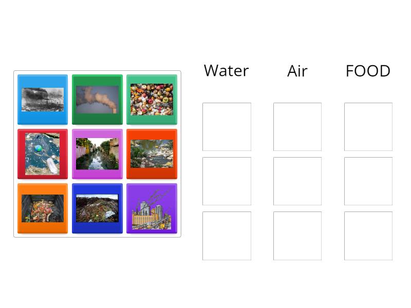 types of pollution - Group sort