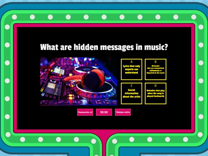 hidden messages in music - Gameshow quiz