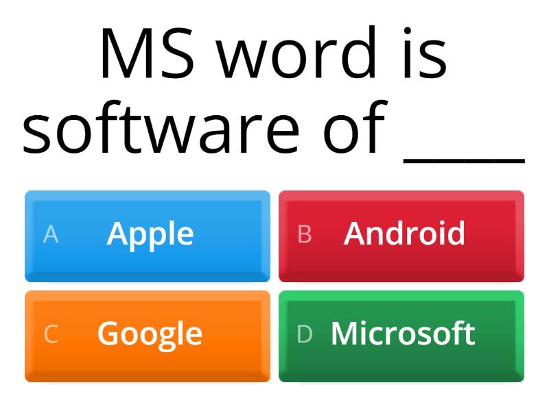MS Word - Quiz MS Word - Quiz