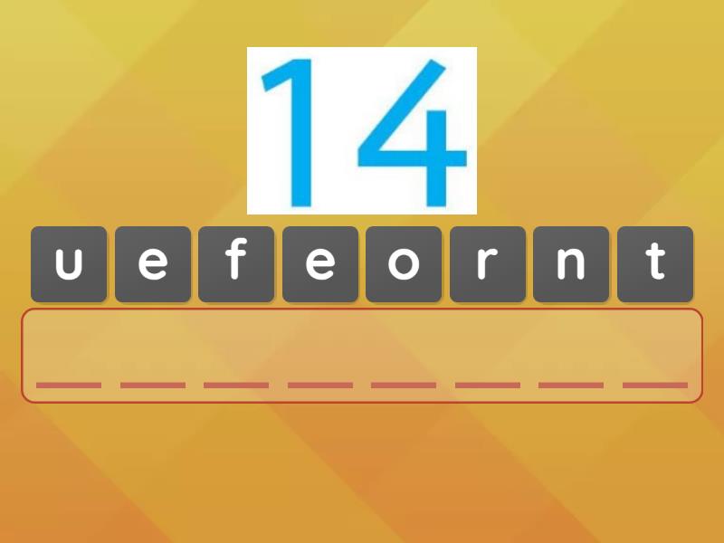 FF1 Unit 13 Numbers - Anagram