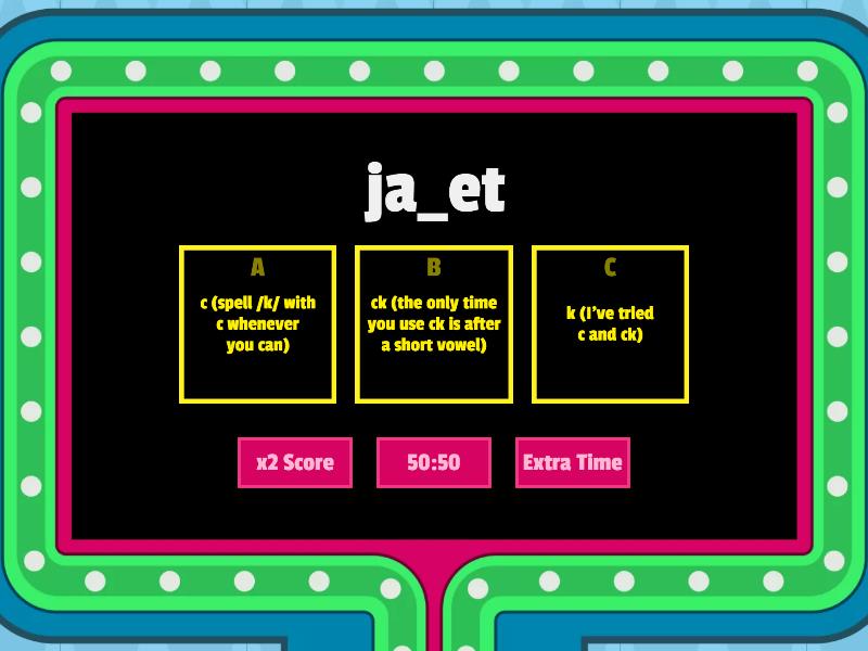 Barton 4.4 What /k/ is it Anyways? - Gameshow quiz