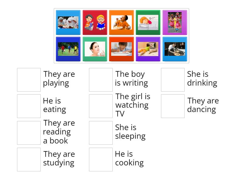Present Continuous - Match up