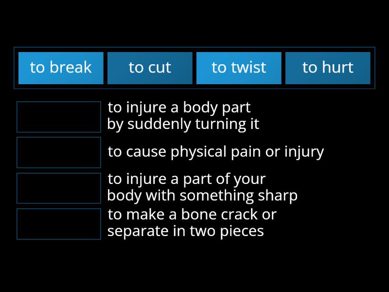 Injuries: Vocabulary - Match up