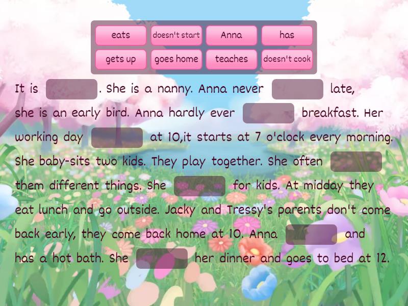 Anna's day - Complete the sentence