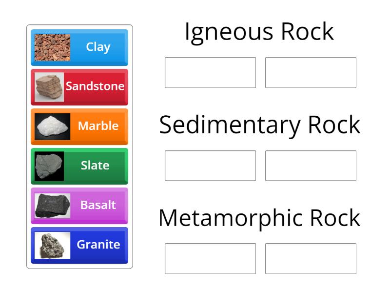 Types of Rock - Group sort