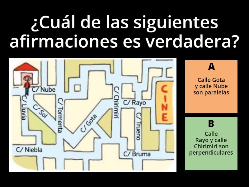 Calles paralelas y perpendiculares - Questionário