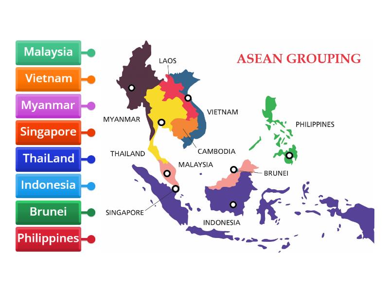 Asean Countyrs - Labelled diagram